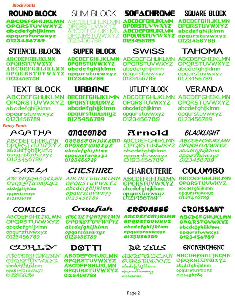 Embroidery Colors and Fonts – All About Bikers Online